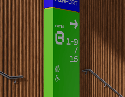 Free Interior Direction Sign 3D mockup. Create presentations using ...
