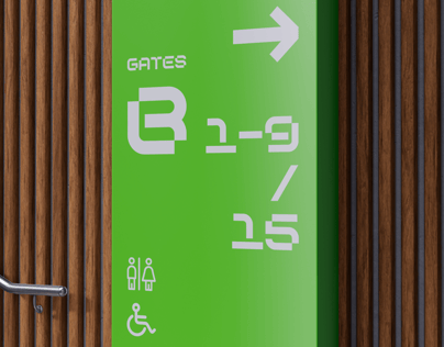 Free Interior Direction Sign 3D mockup. Create presentations using ...