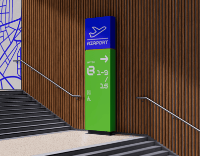 Free Interior Direction Sign 3D mockup. Create presentations using ...