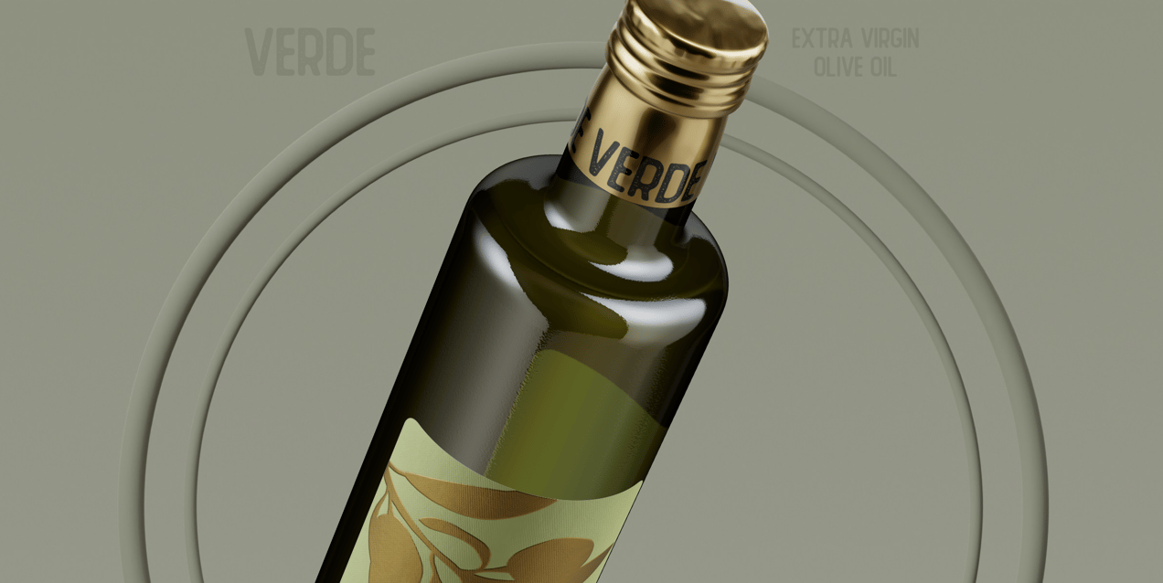 Olive Oil Bottle 3D mockup. Create presentations using Online Mockup ...