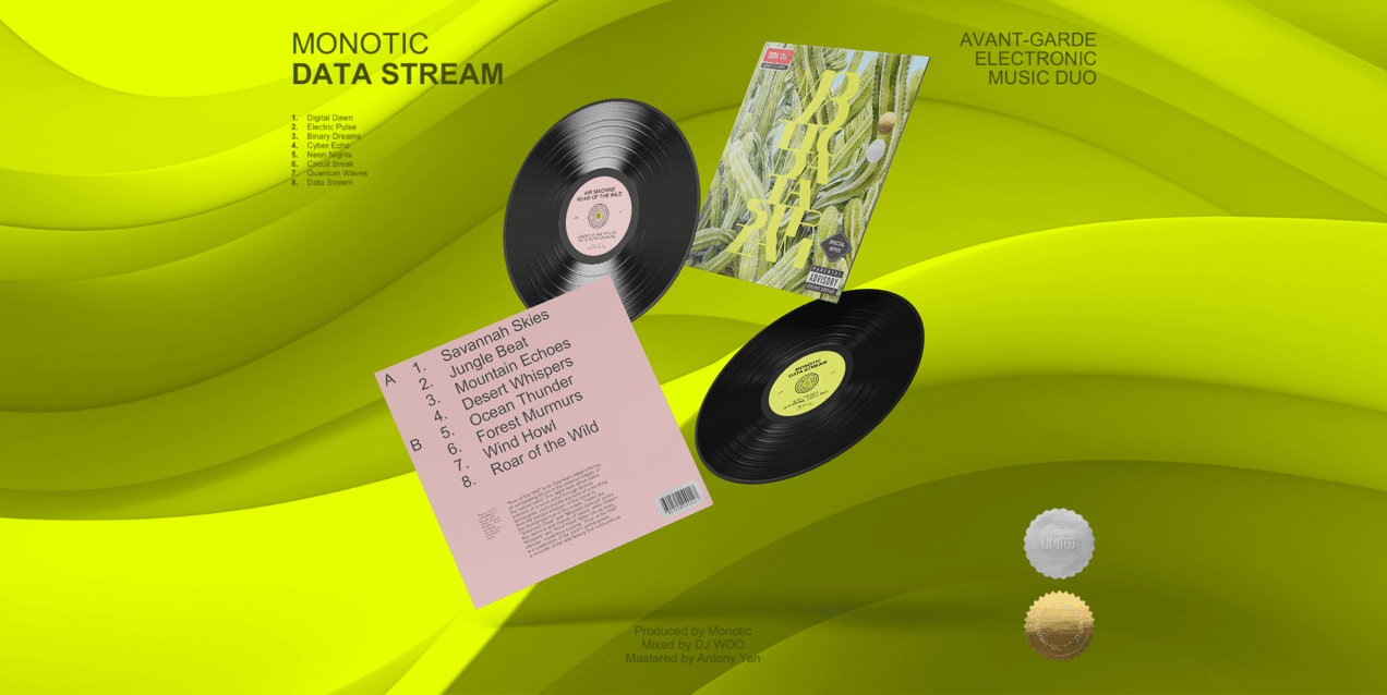 Vinyl Record 3D mockup. Create presentations using Online Mockup Generator.