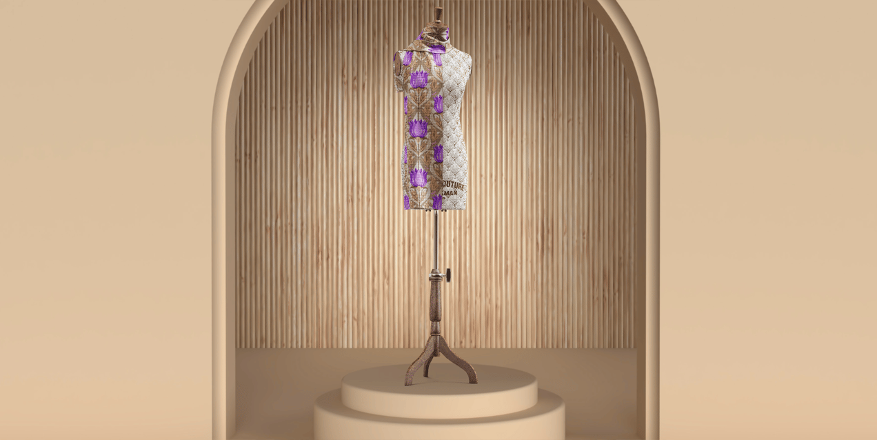 ProVisual — Tailors Female Mannequin with Scarf 3D mockup and 3D model ...