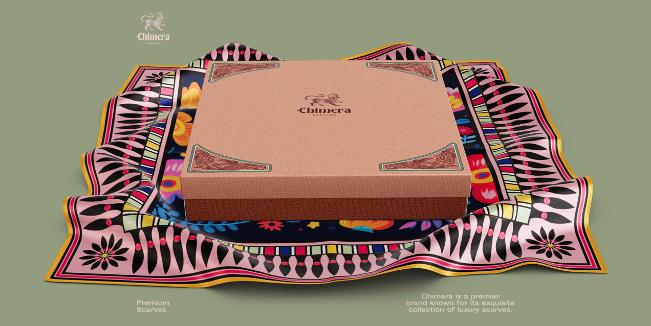 Box on Scarf. 3D model. ProVisual.