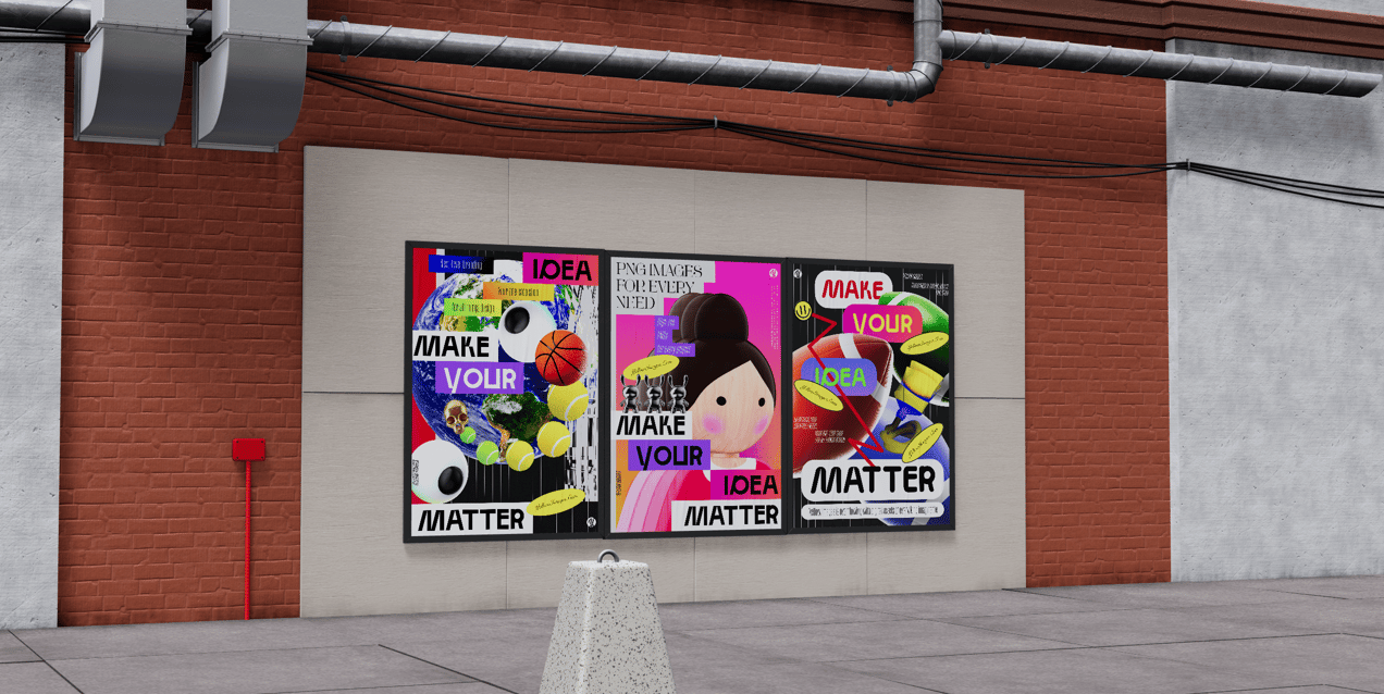 Free Poster 3D mockup. Create presentations using Online Mockup Generator.